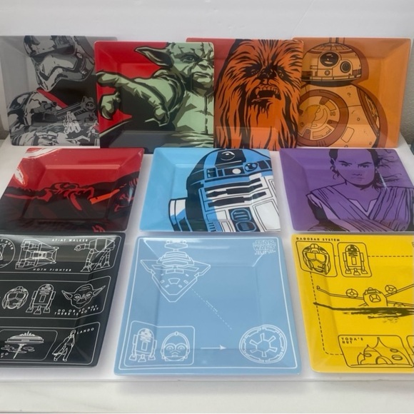 Star Wars | Dining | Star Wars Melamine Plate Set Of Chewie Yoda Darth ...